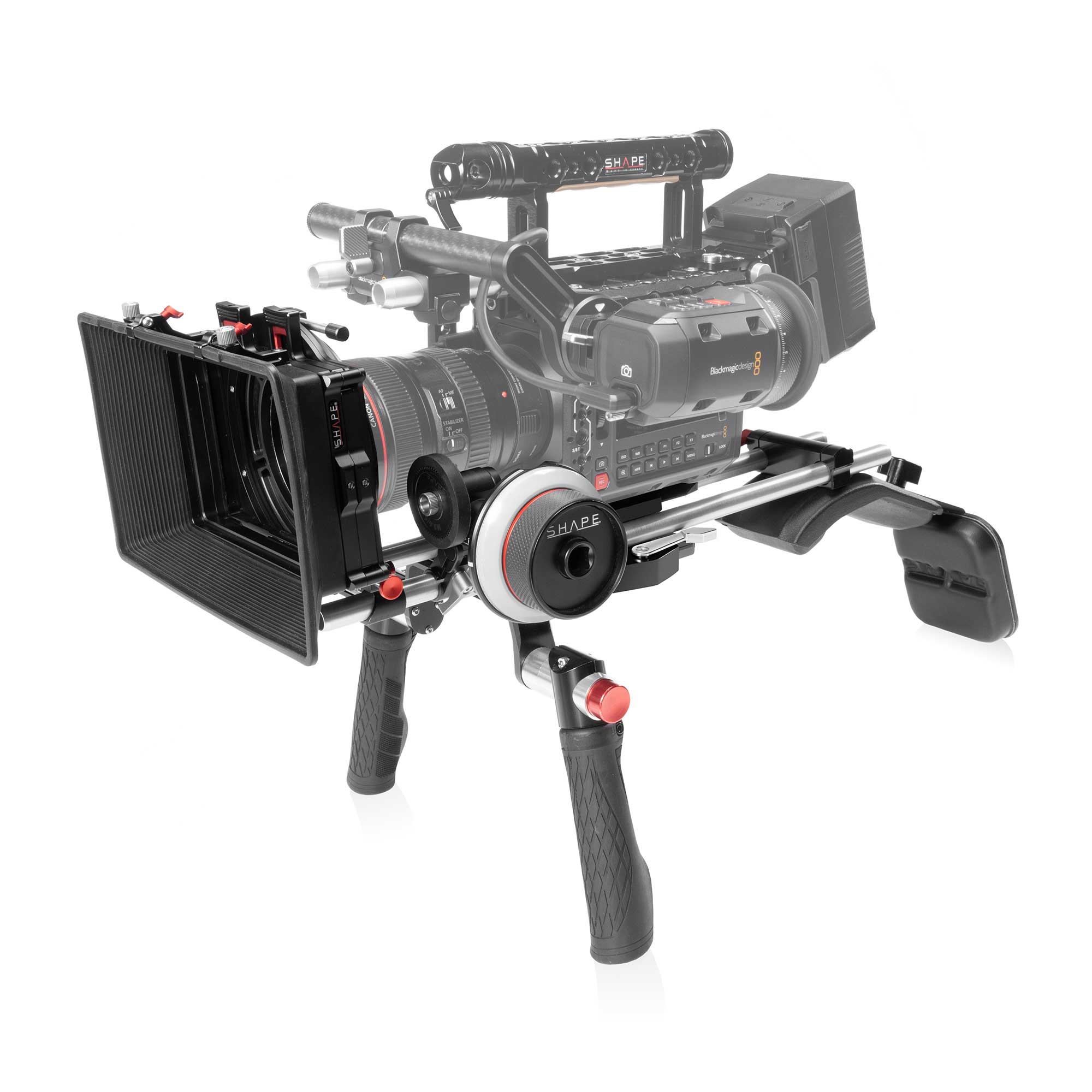 Système de support à épaule avec Matte Box & Kit Follow Focus pour Blackmagic PYXIS 6K ...